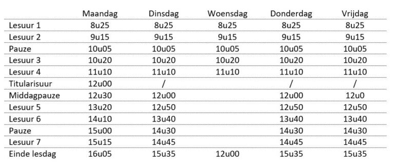 Dagindeling & kalender – Praktisch – HHScholen